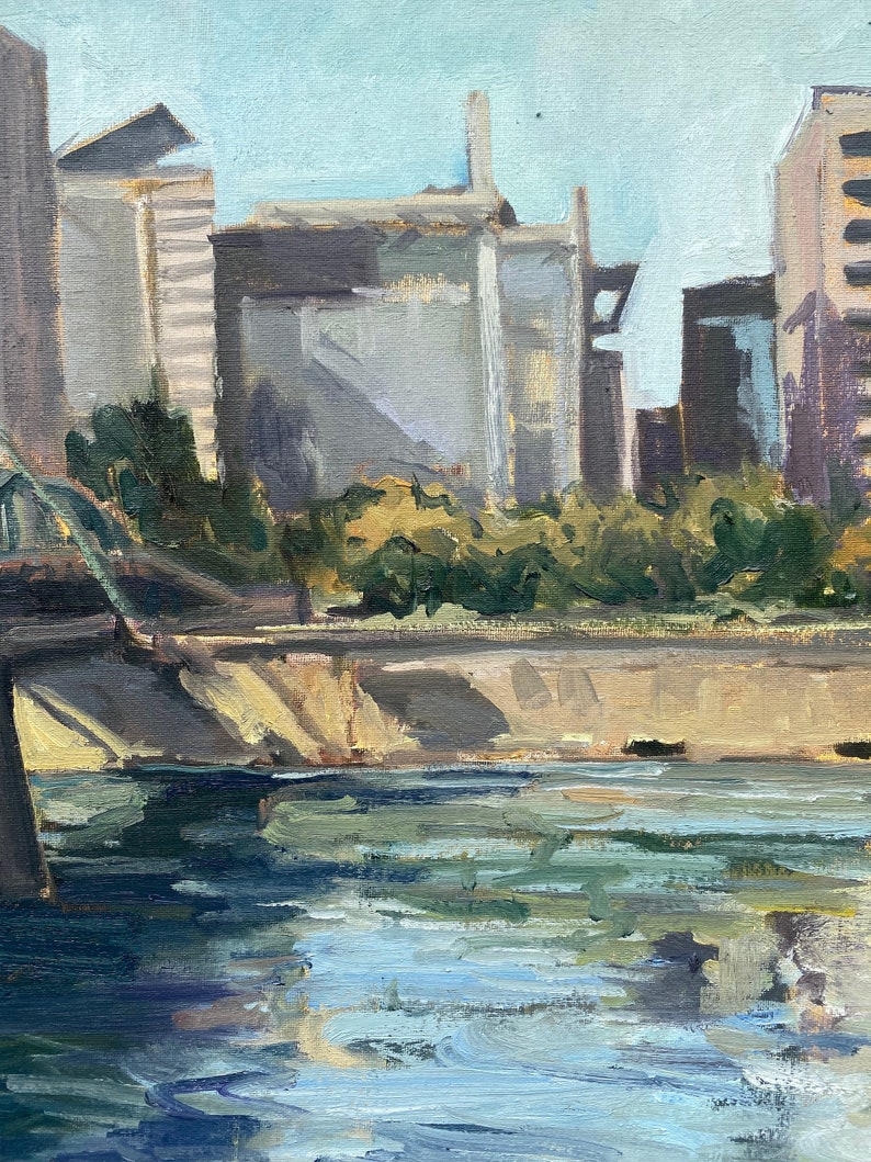 Hawthorne Bridge, SE Madison, Oil Painting En Plein Air, Portland OR ...