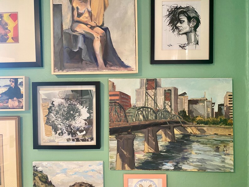 Hawthorne Bridge, SE Madison, Oil Painting En Plein Air, Portland OR ...