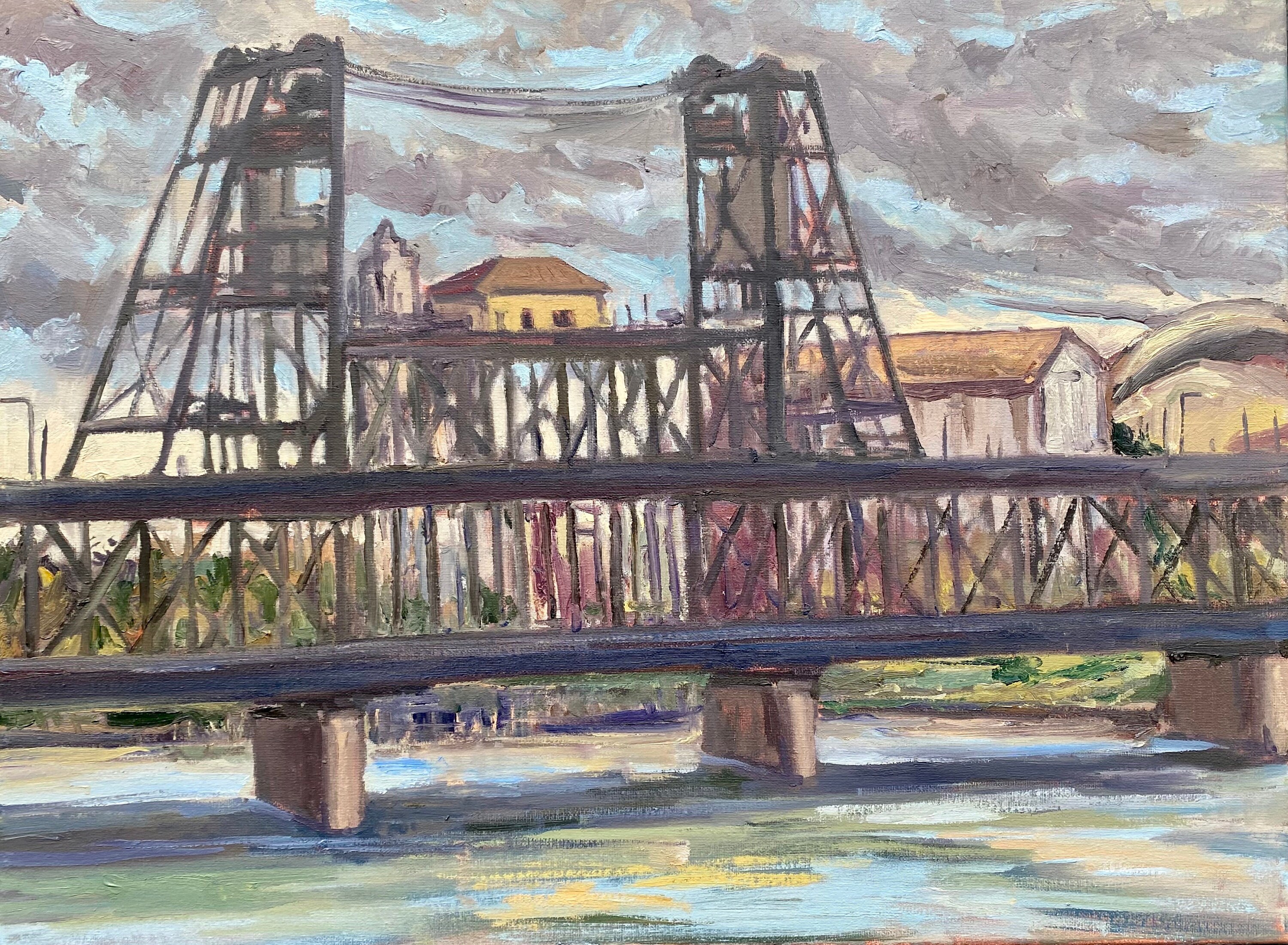 Steel Bridge, Rain, Oil Painting En Plein Air, Portland OR, Pacific ...