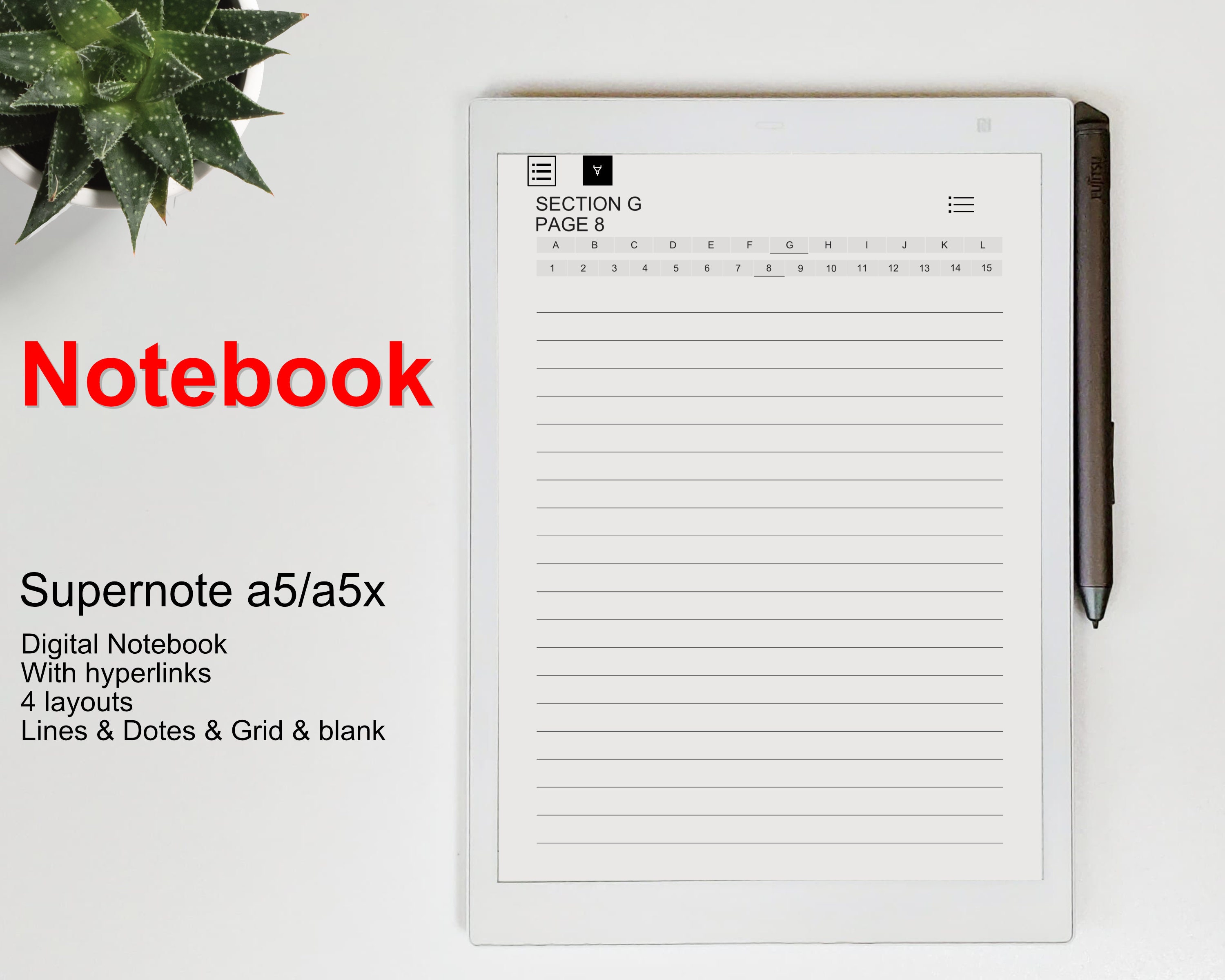 Supernote Templates,supernote A5/a5x Digital Notebook - Etsy