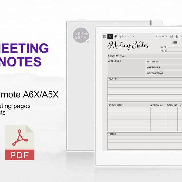 Supernote A6x Template - Etsy