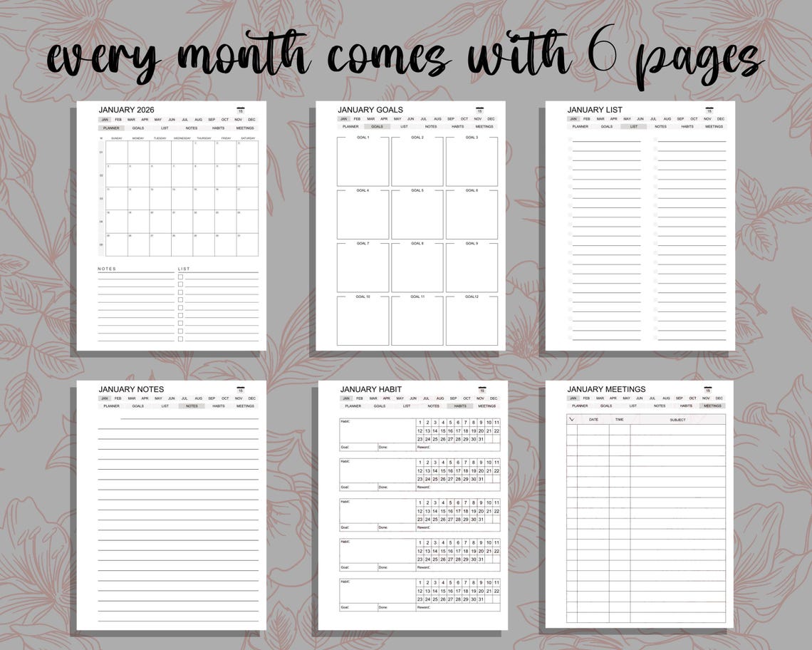 Weekly Planner Template for Remarkable 2, 2025-2026 Yearly and Monthly ...
