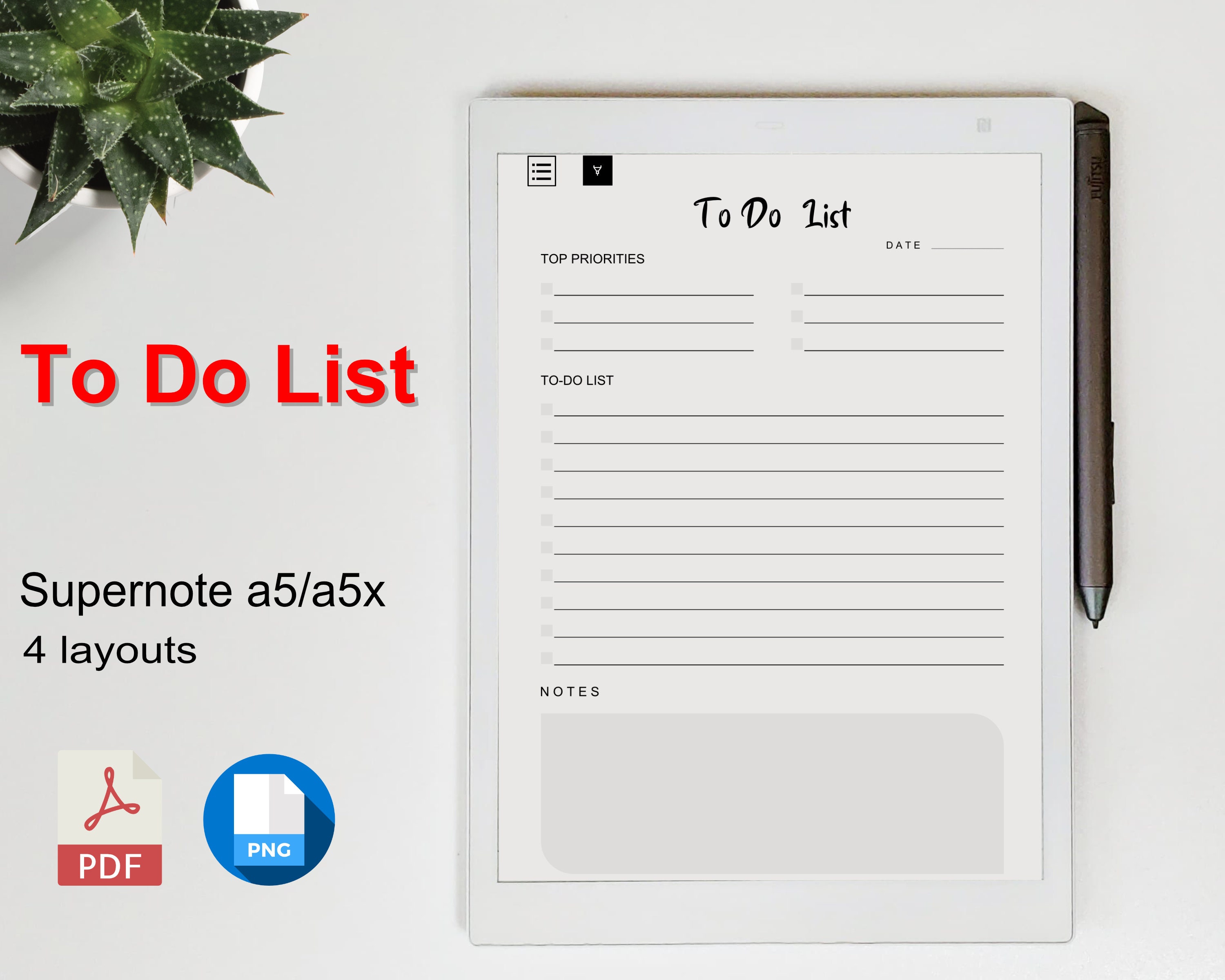 Supernote Templates To-do List | Pdf & Png - Etsy