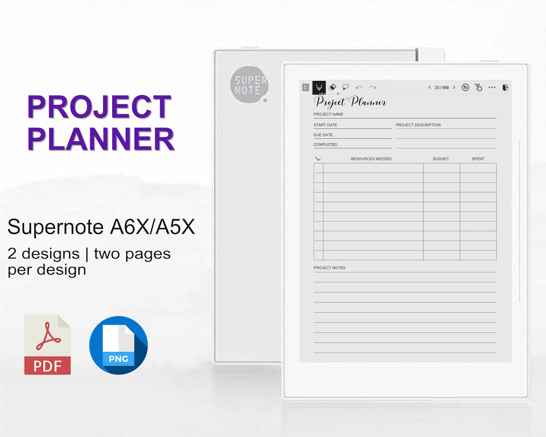 Supernote Project Planner, Supernote Template Project Tracker - Etsy