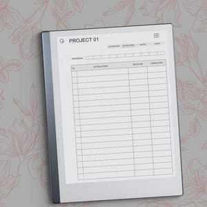 Project Planner for Remarkable 2 Templates, Project Management, Project ...