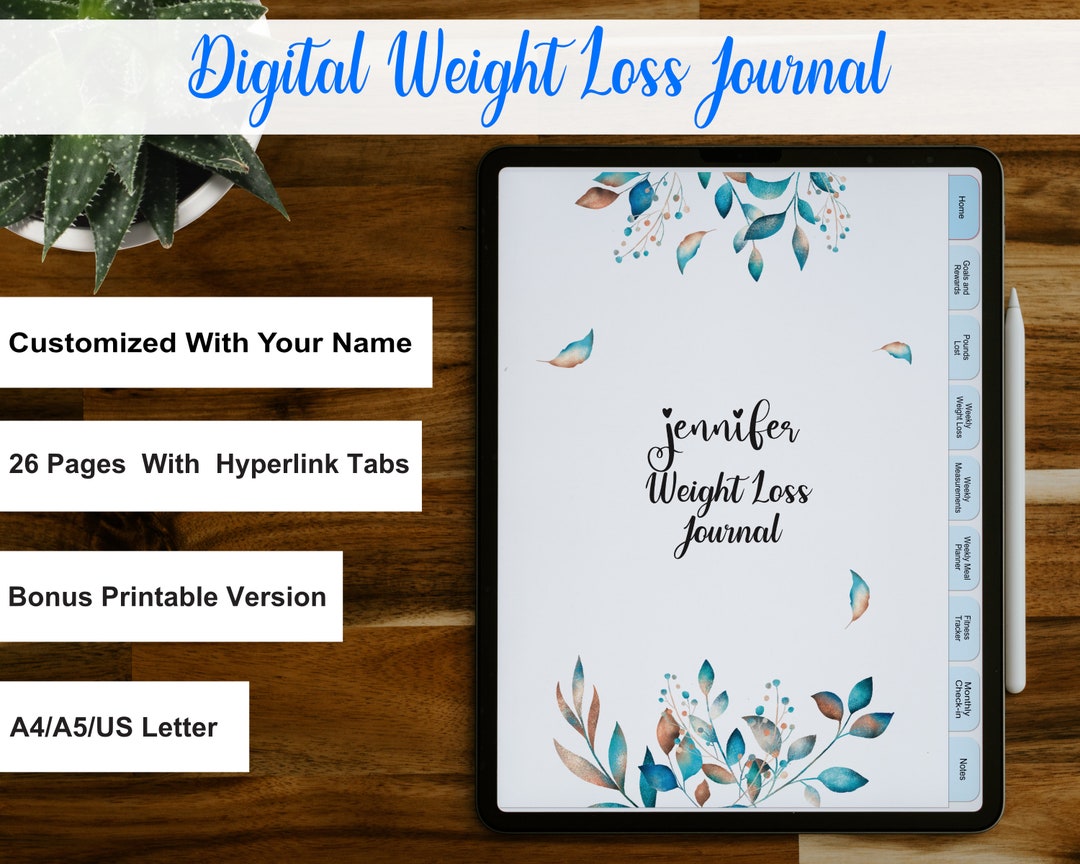 Digital Weight Loss Tracker for Goodnotes, Notability, Weight Loss ...