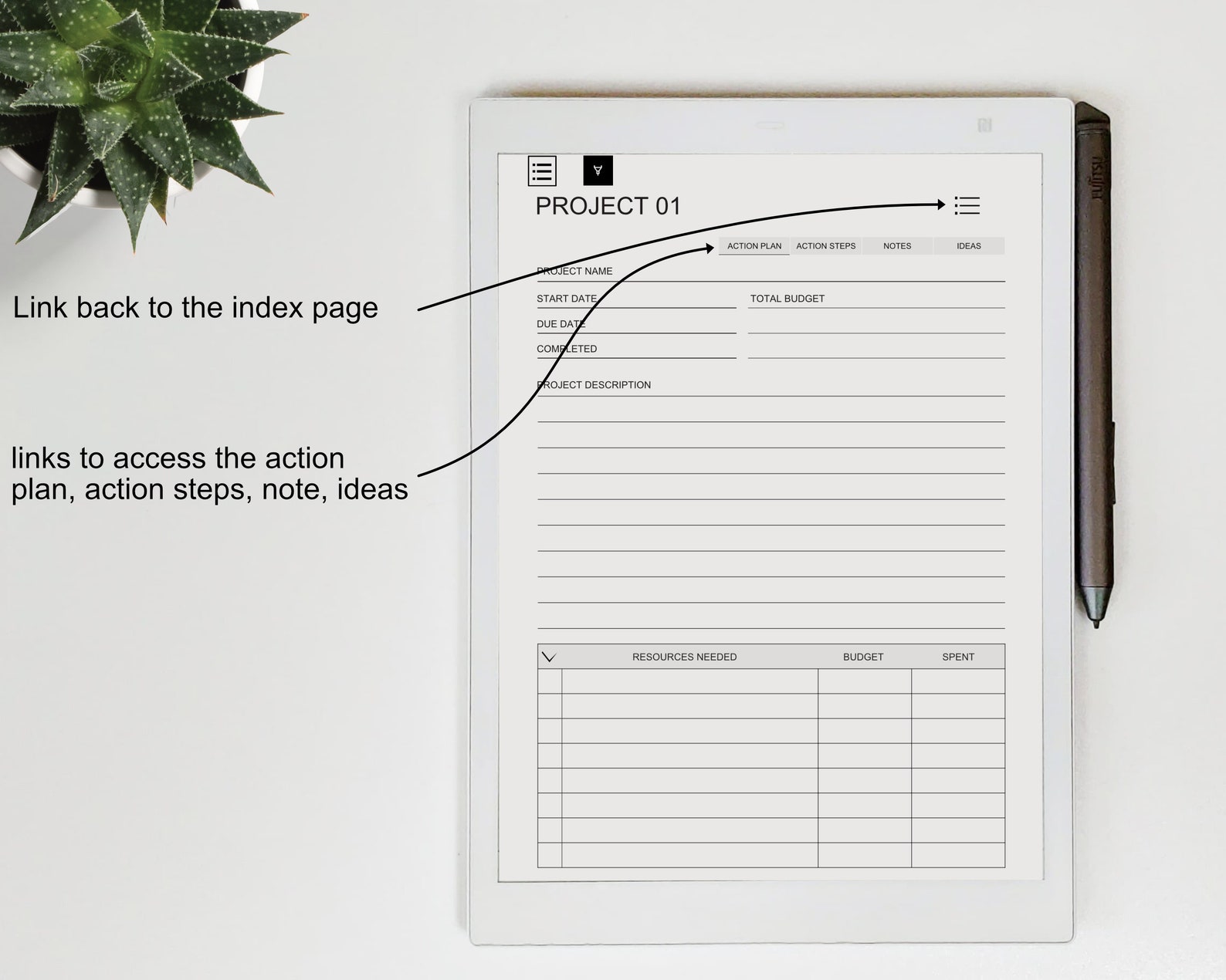 Supernote Templates Project Planner, Project Management, Project ...