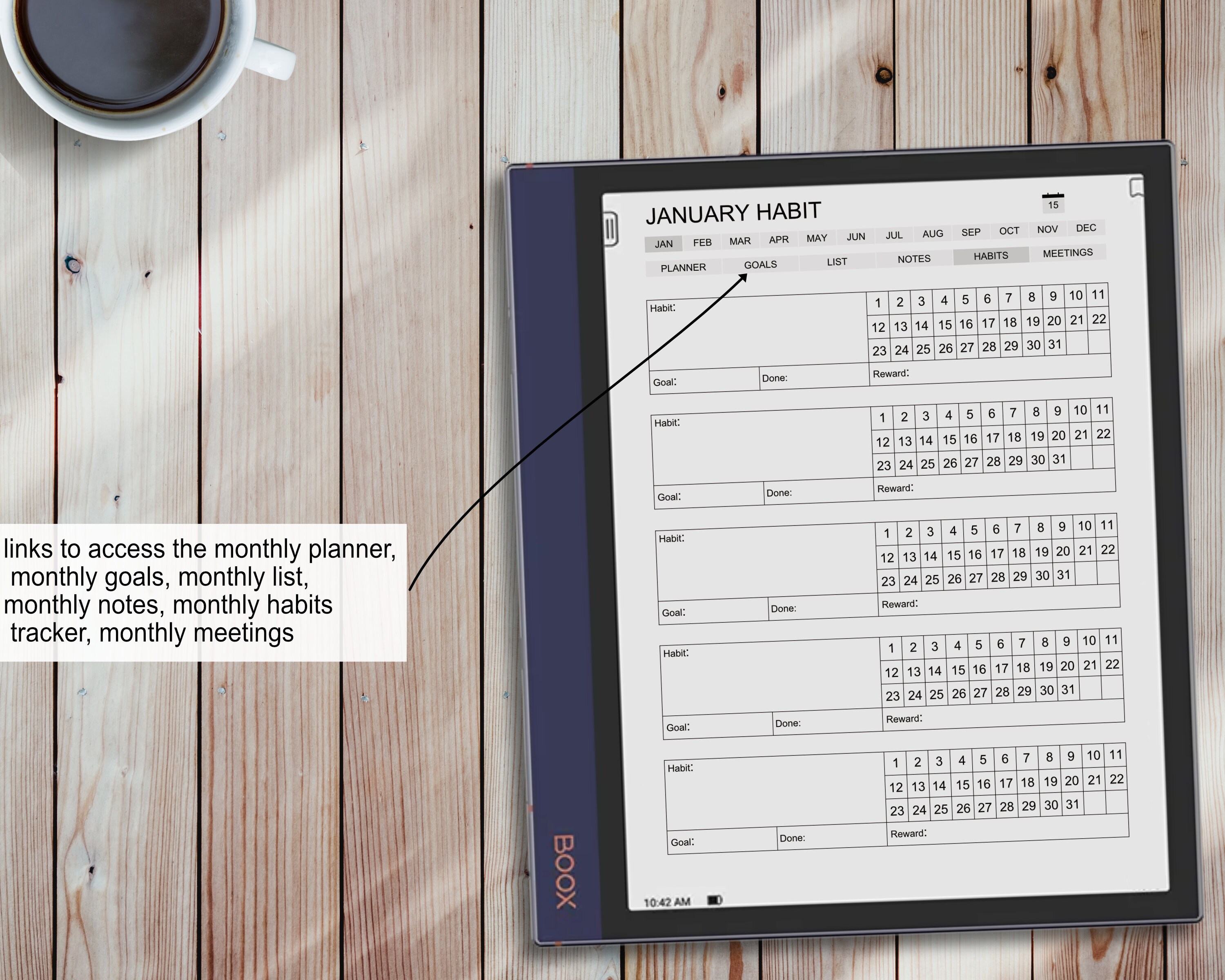 Boox Note Air Digital Planner 2024, Boox Note Air Templates 2024 Yearly ...