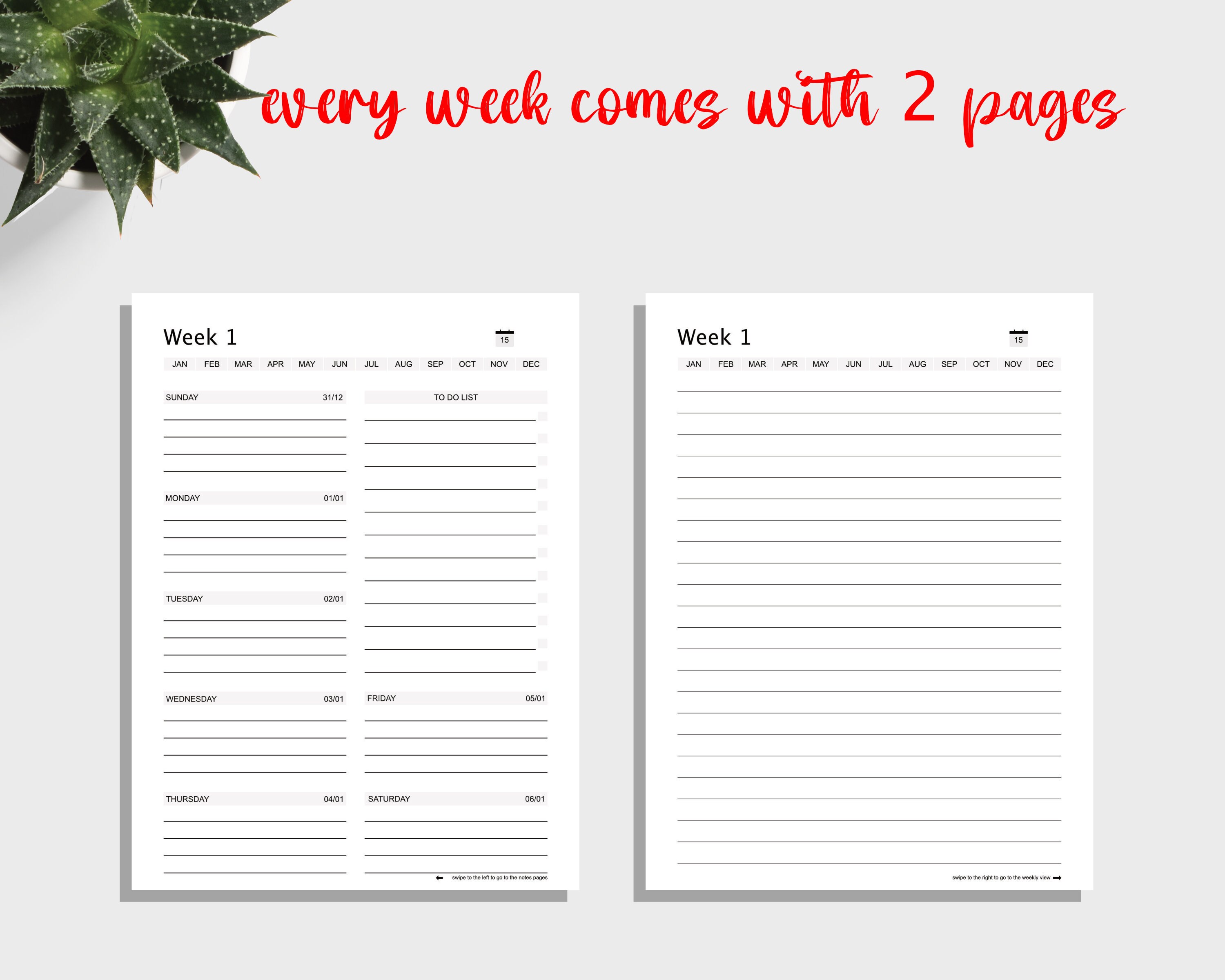 Supernote A6/a6x 2024 Weekly Planner, Supernote A5/a5x Templates ...