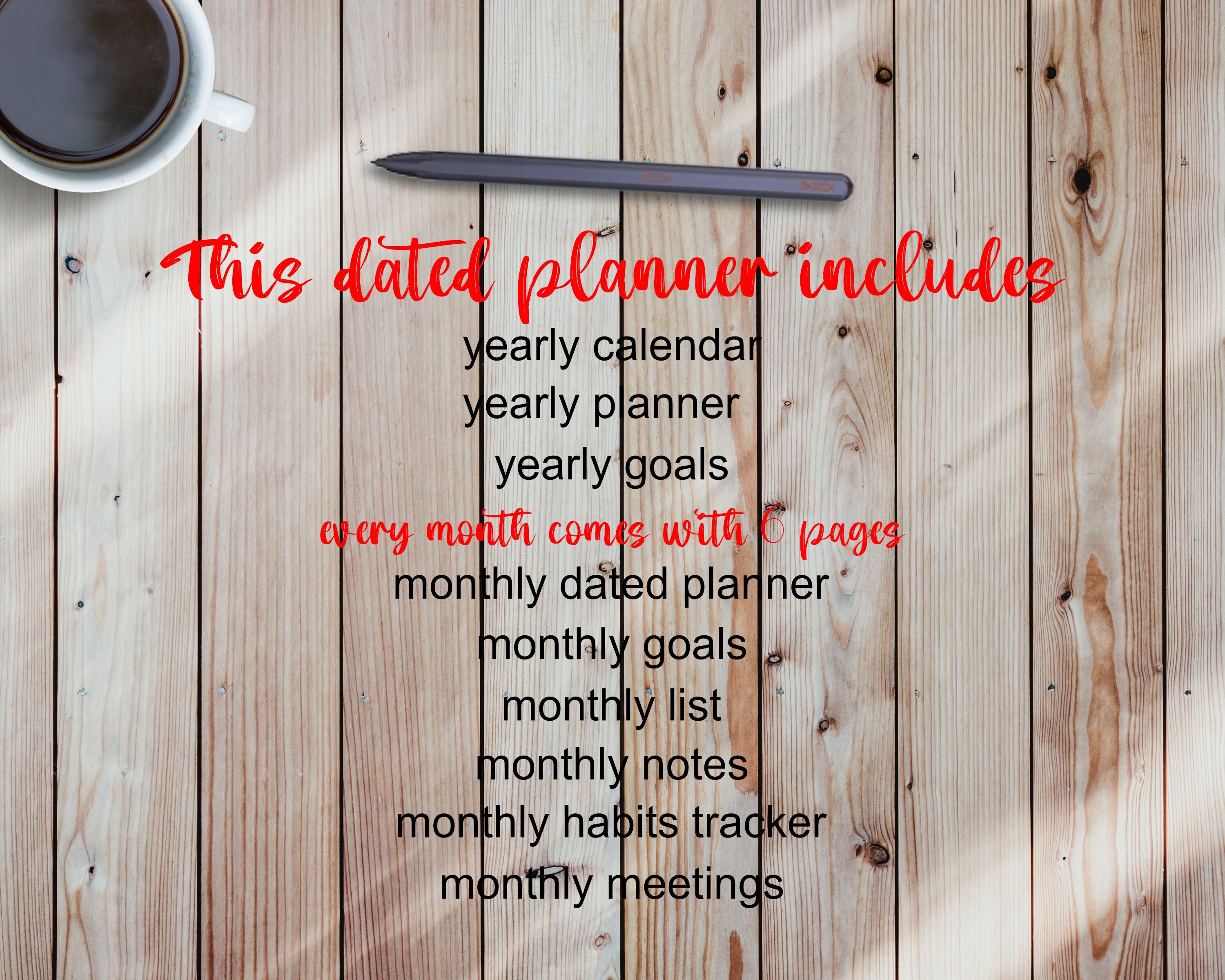 Boox Note Air Digital Planner 2024, Boox Note Air Templates 2024 Yearly ...