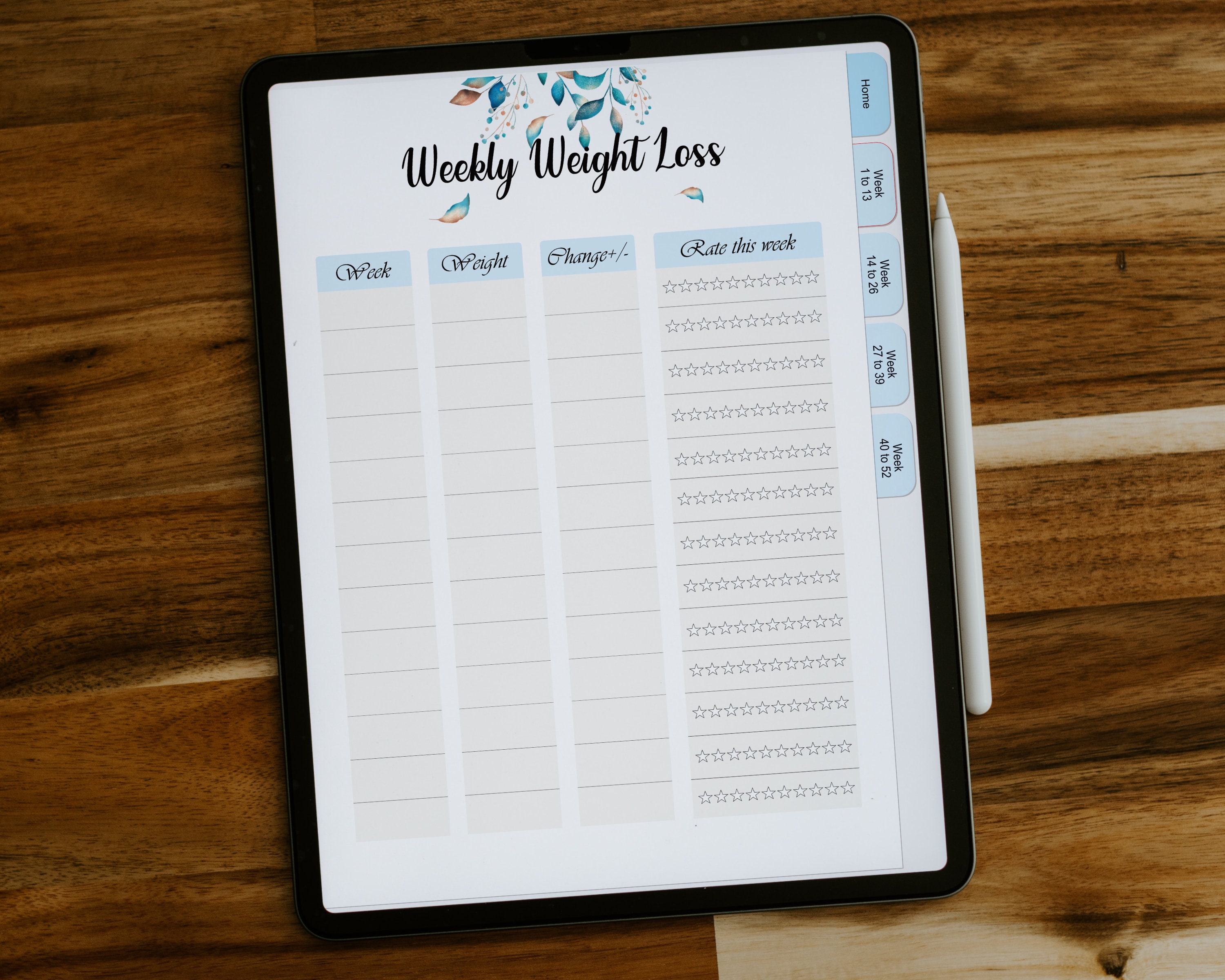 Digital Weight Loss Tracker for Goodnotes Notability Weight - Etsy