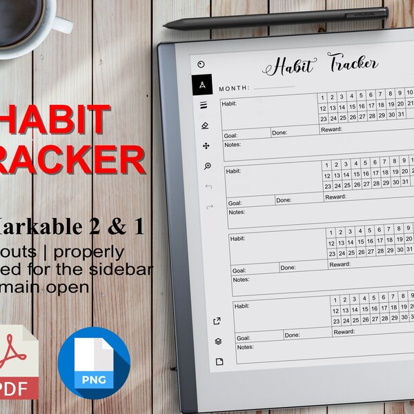 Remarkable 2 Templates Habit Tracking - Etsy