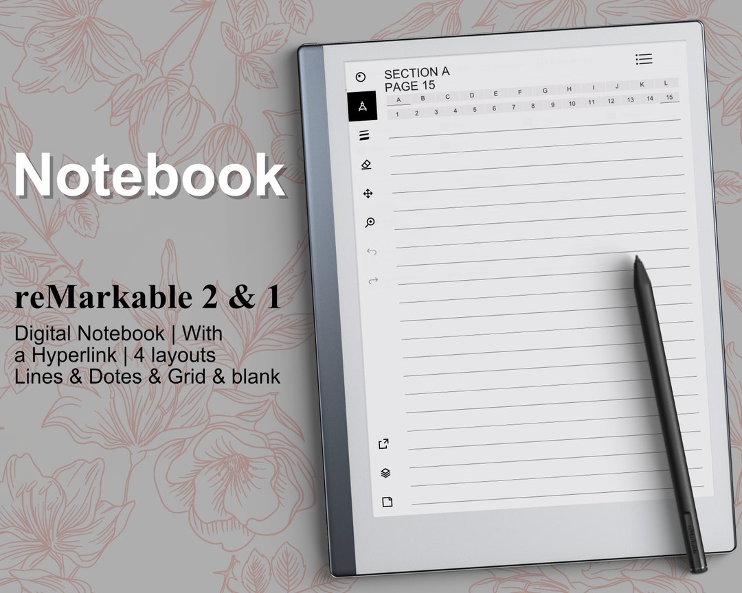 Remarkable Hyperlinked Notebook, Remarkable 2 Templates Digital ...