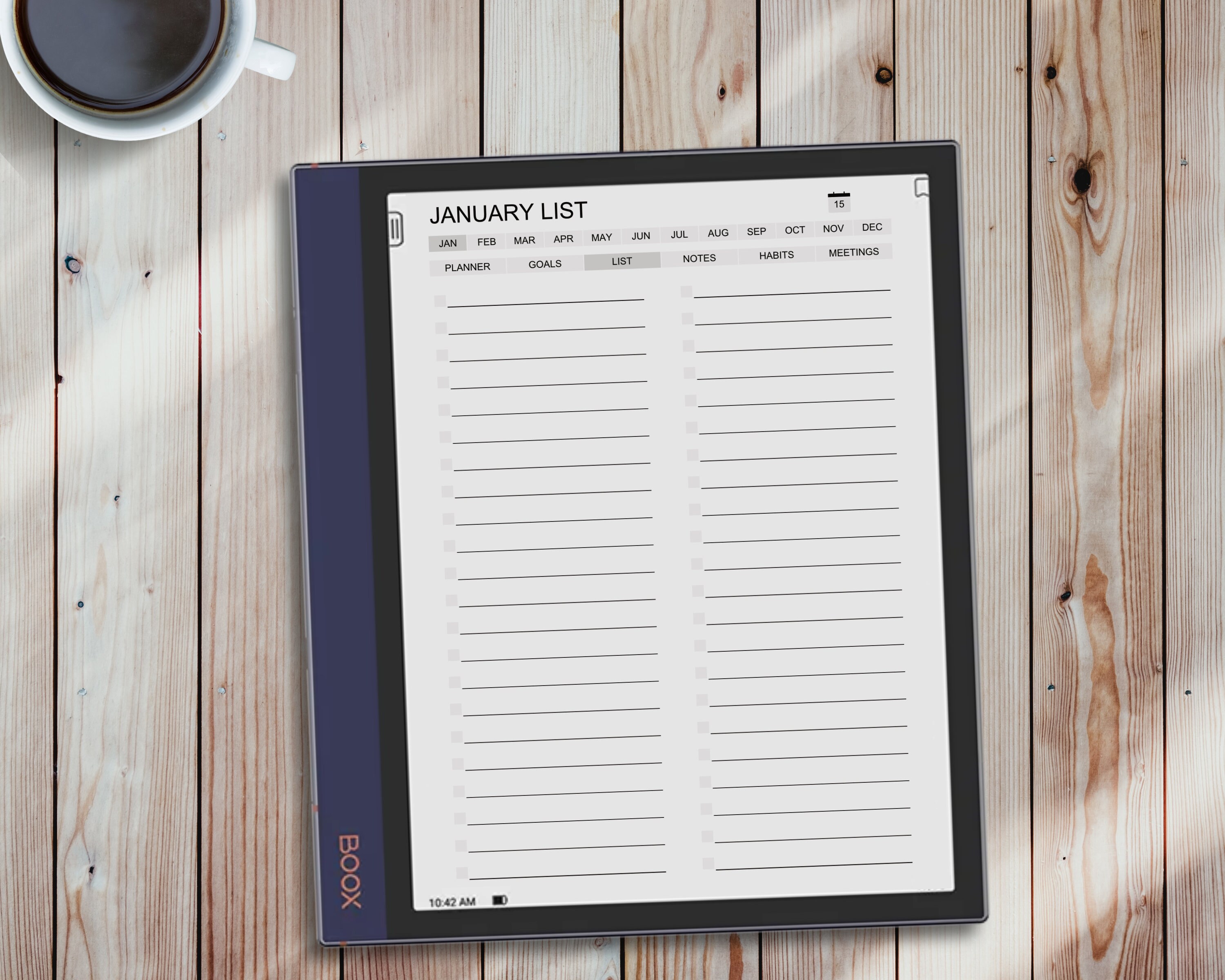 Boox Note Air Digital Planner 2024, Boox Note Air Templates 2024 Yearly ...