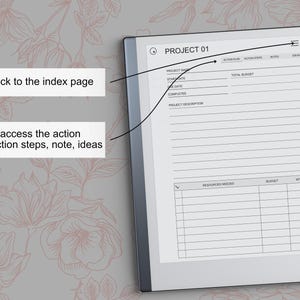 Project Planner for Remarkable 2 Templates, Project Management, Project ...