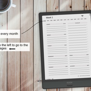 Boox Note Weekly Planner 2024, Yearly and Monthly and Weekly Planner ...