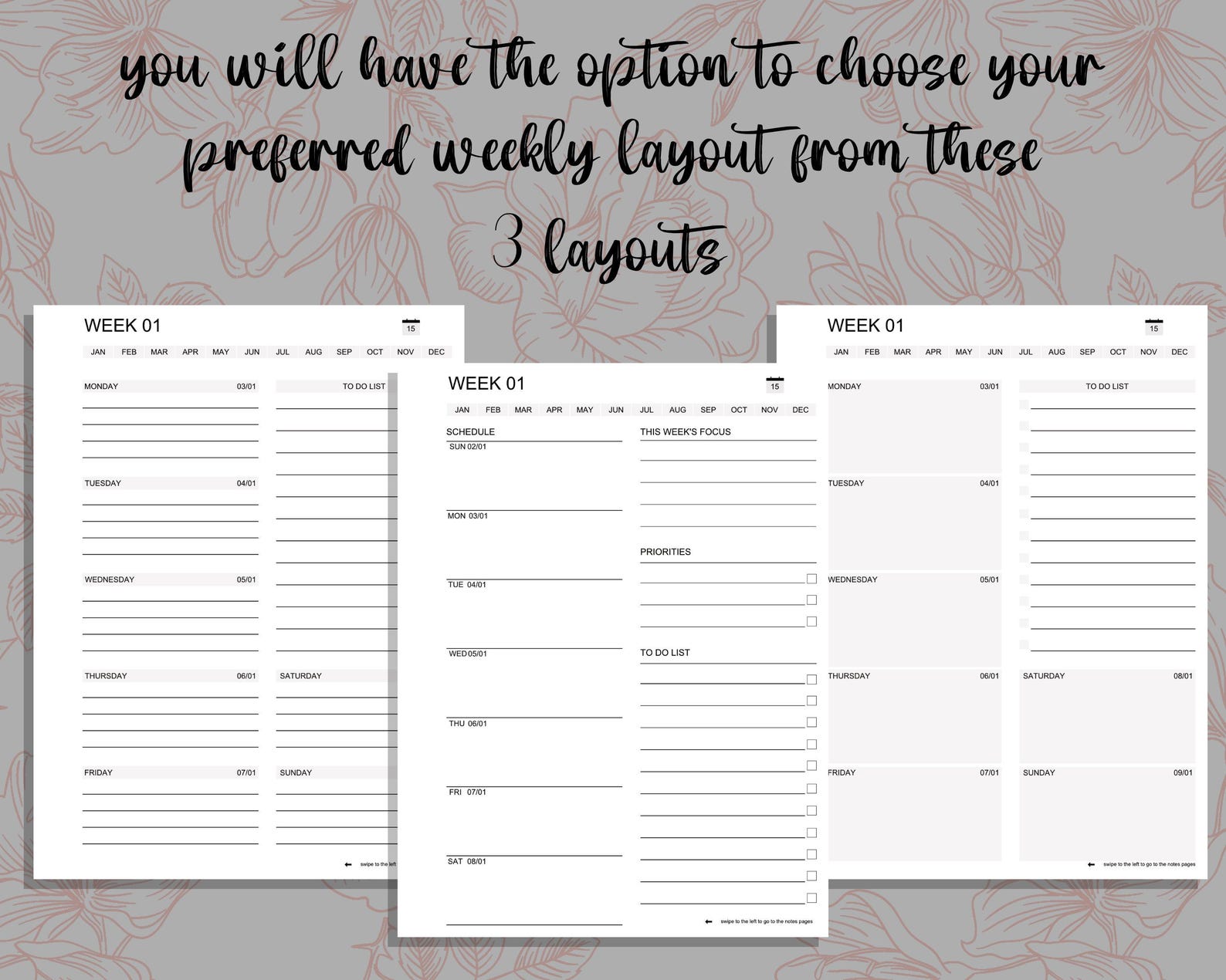 Weekly Planner Template for Remarkable 2, 2025-2026 Yearly and Monthly ...