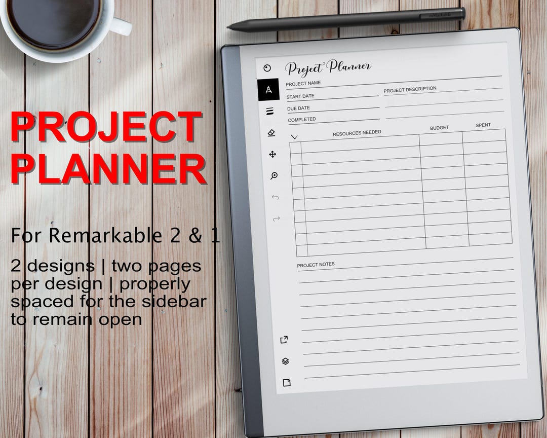 Remarkable 2 Templates Project Planner - Etsy