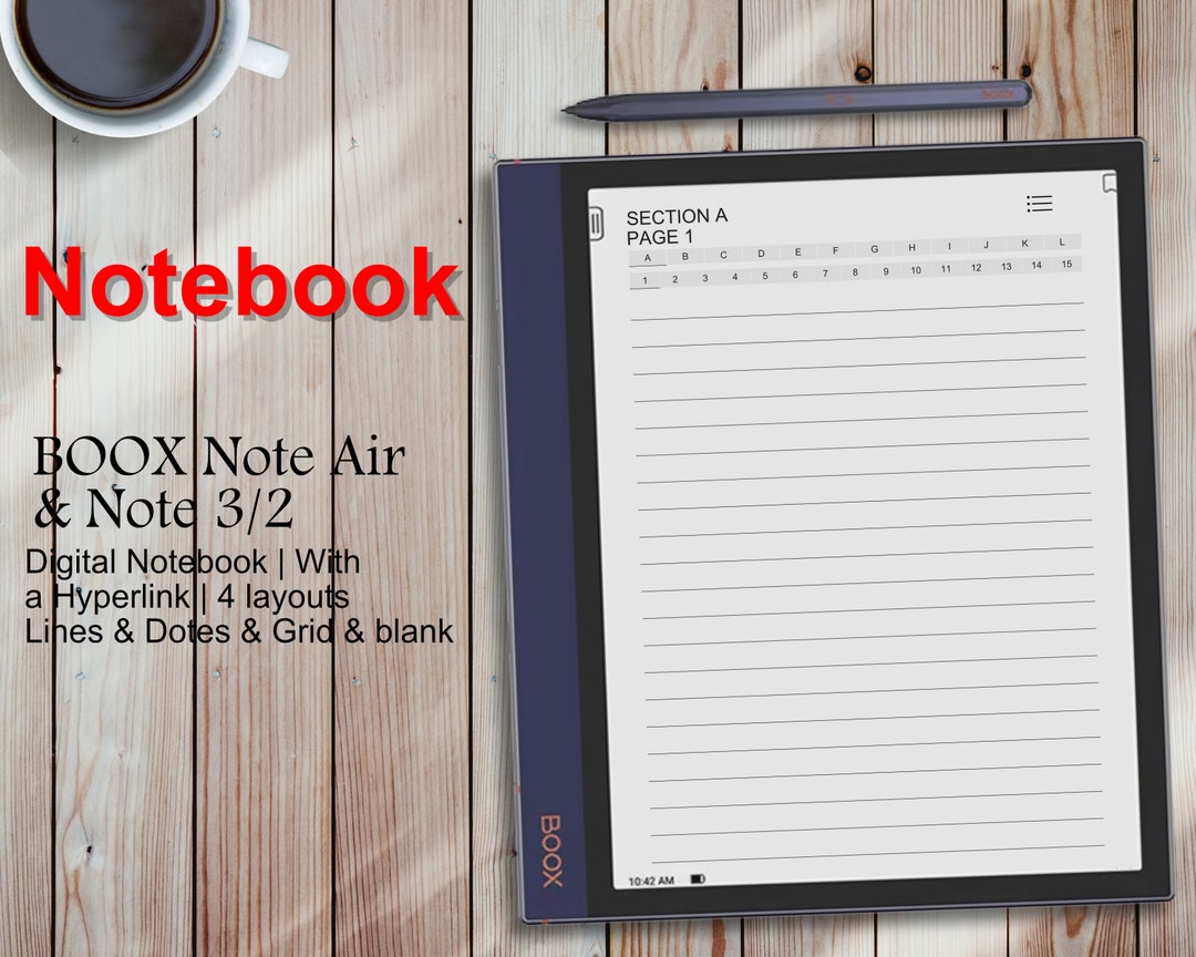 Boox Note Air Templates Digital Notebook | Compatible With Boox Note 3/ ...