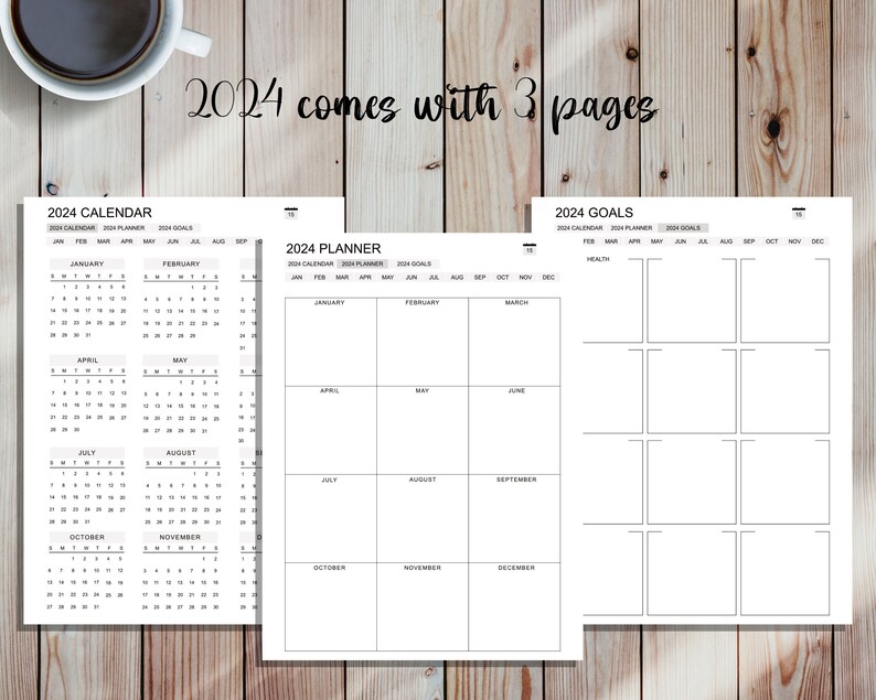 Boox Note Air Digital Planner 2024, Boox Note Air Templates 2024 Yearly ...