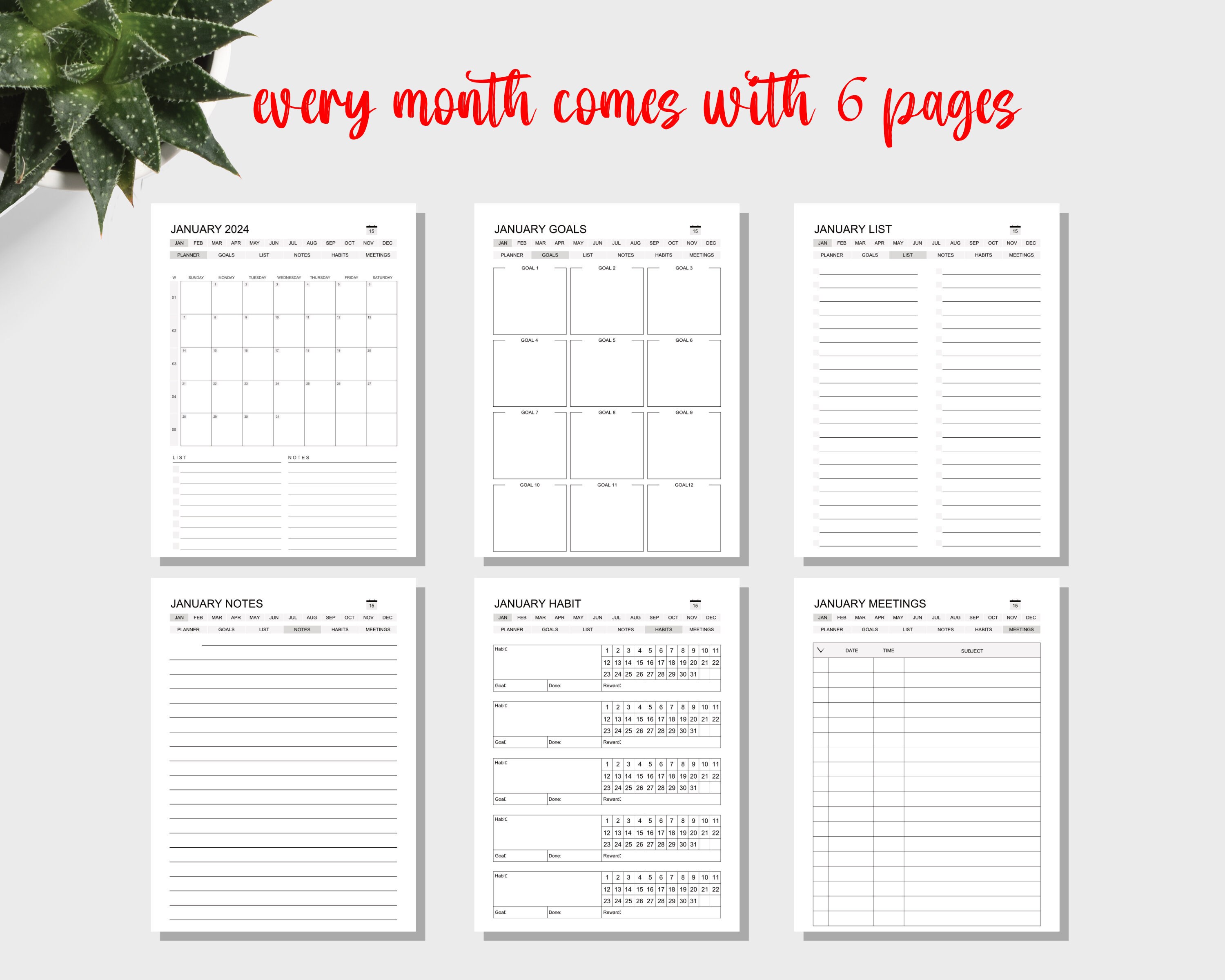 Supernote A6/a6x 2024 Weekly Planner, Supernote A5/a5x Templates ...