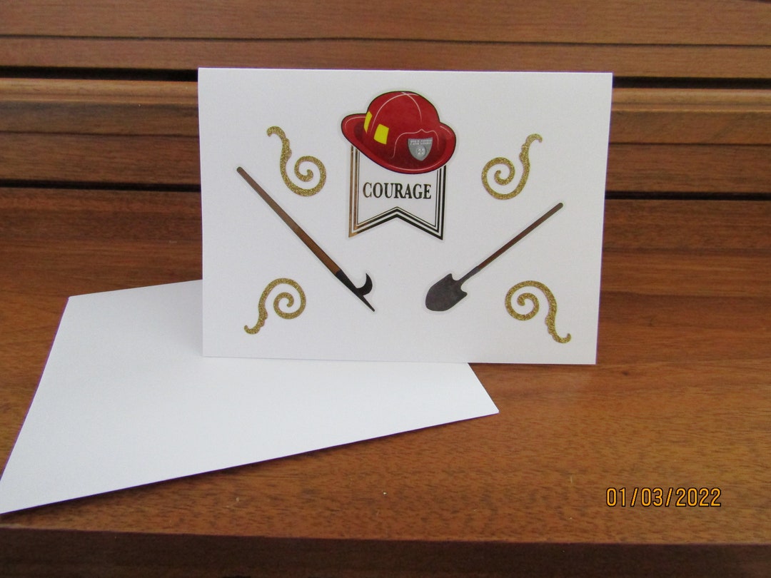 Firefighter Greeting Card - Etsy