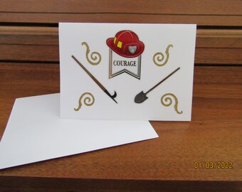 Firefighter Greeting Card - Etsy