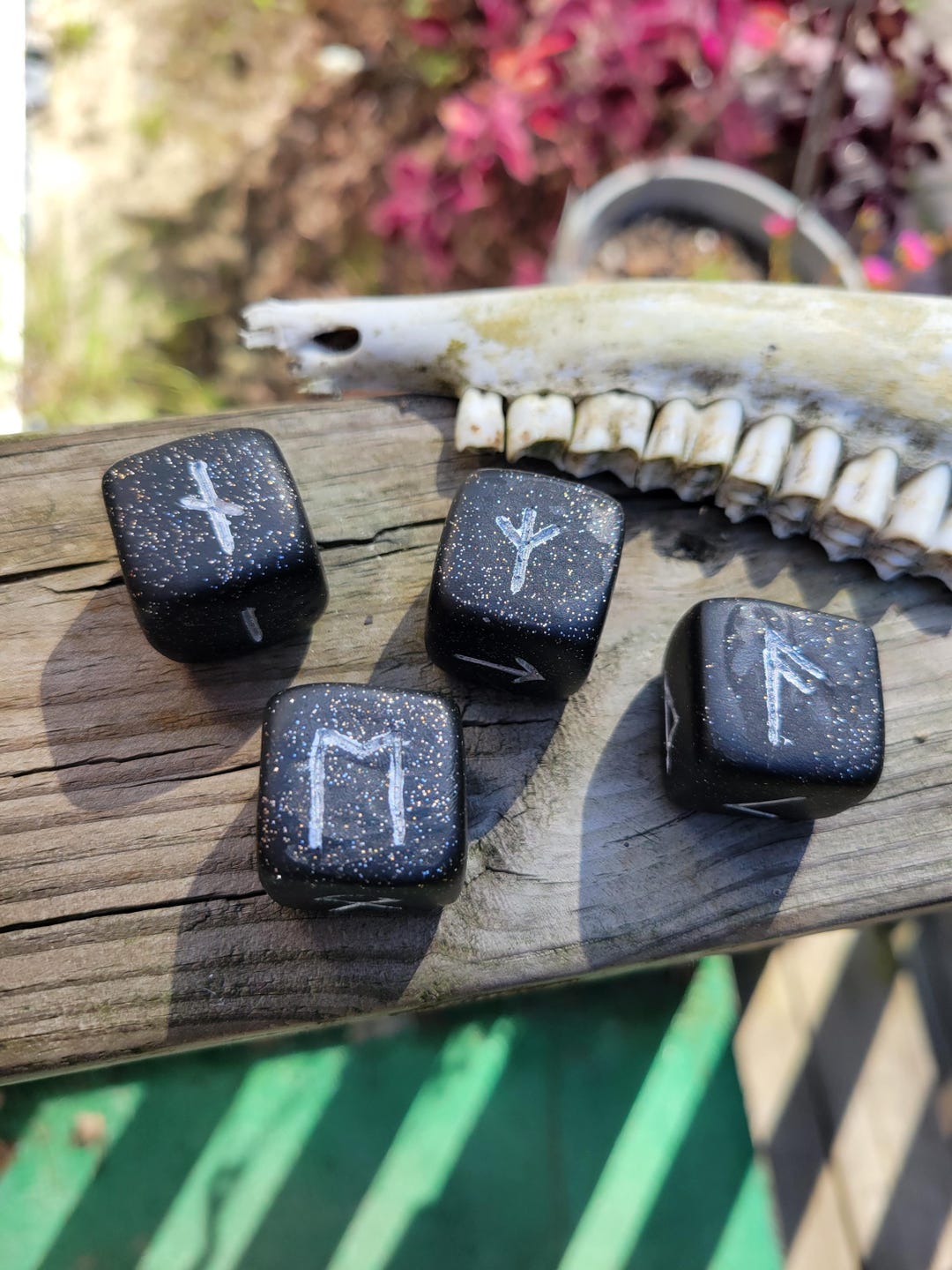 Elder Futhark Rune Dice Set Ginnungagap Divination Dice Handmade Dice ...
