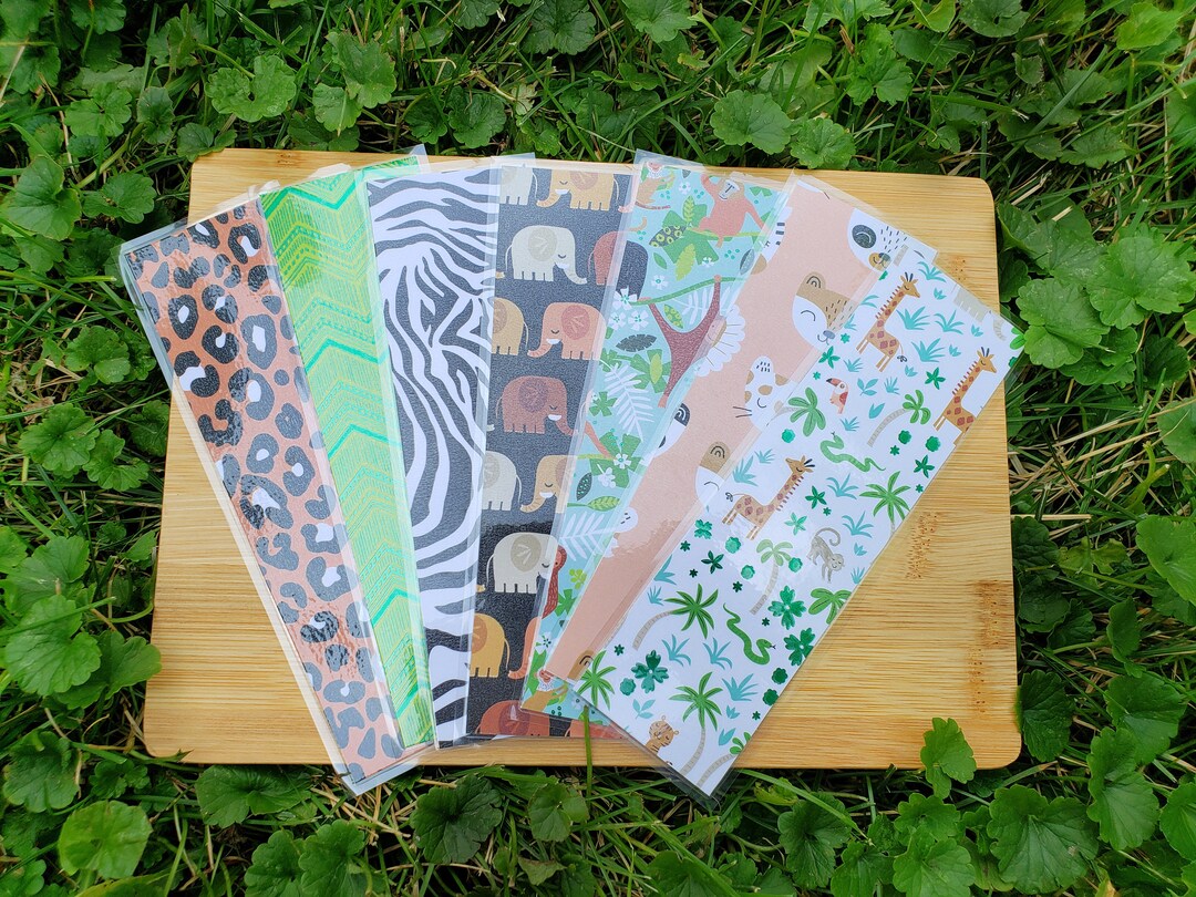 CLEARANCE: Jungle Animals || Double-sided Handmade Laminated Bookmarks ...