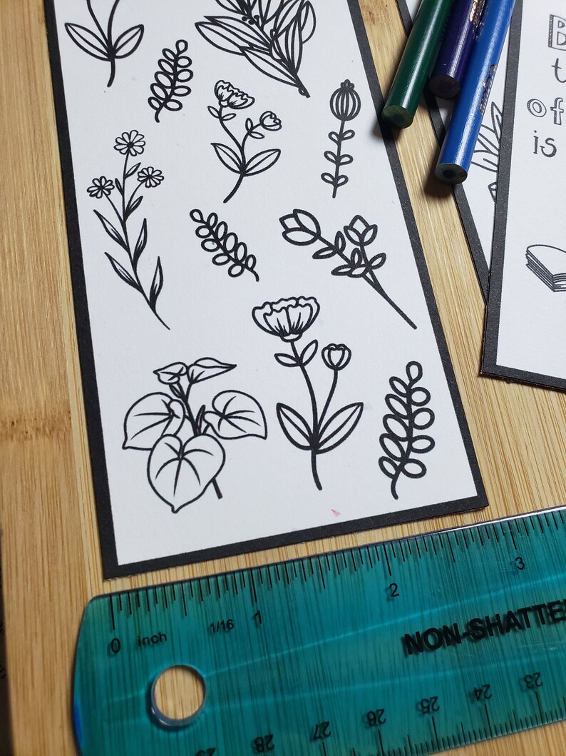 Plants/books Color-me Bookmarks || Coloring Activity Bookmarks for ...