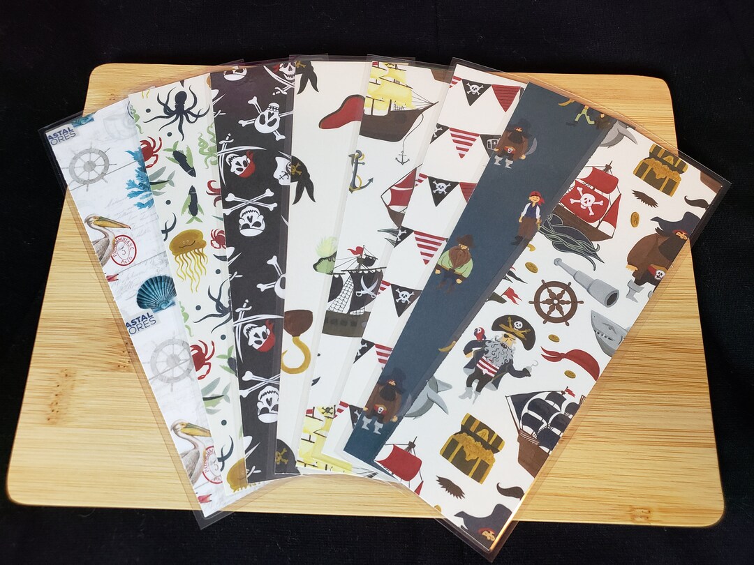 Pirates || Double-sided Handmade Laminated Bookmarks - Pirate Ships ...