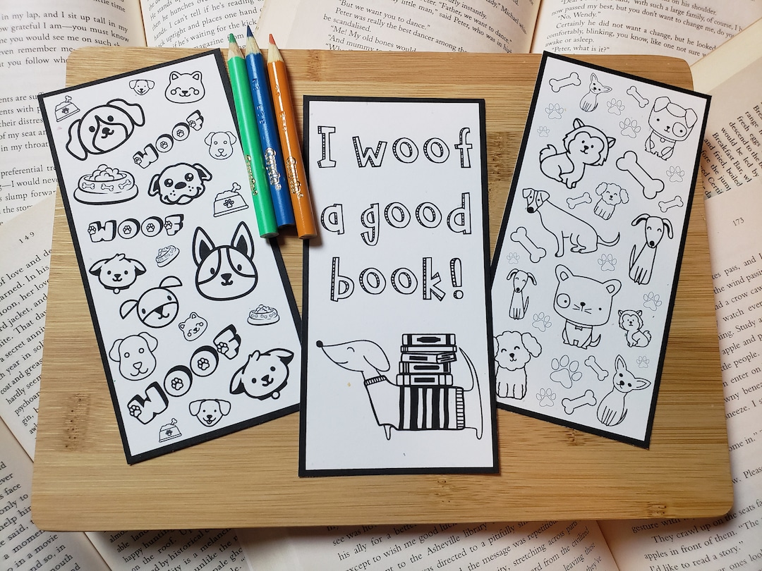 Dogs Color-me Bookmarks || Coloring Activity Bookmarks for Children and ...