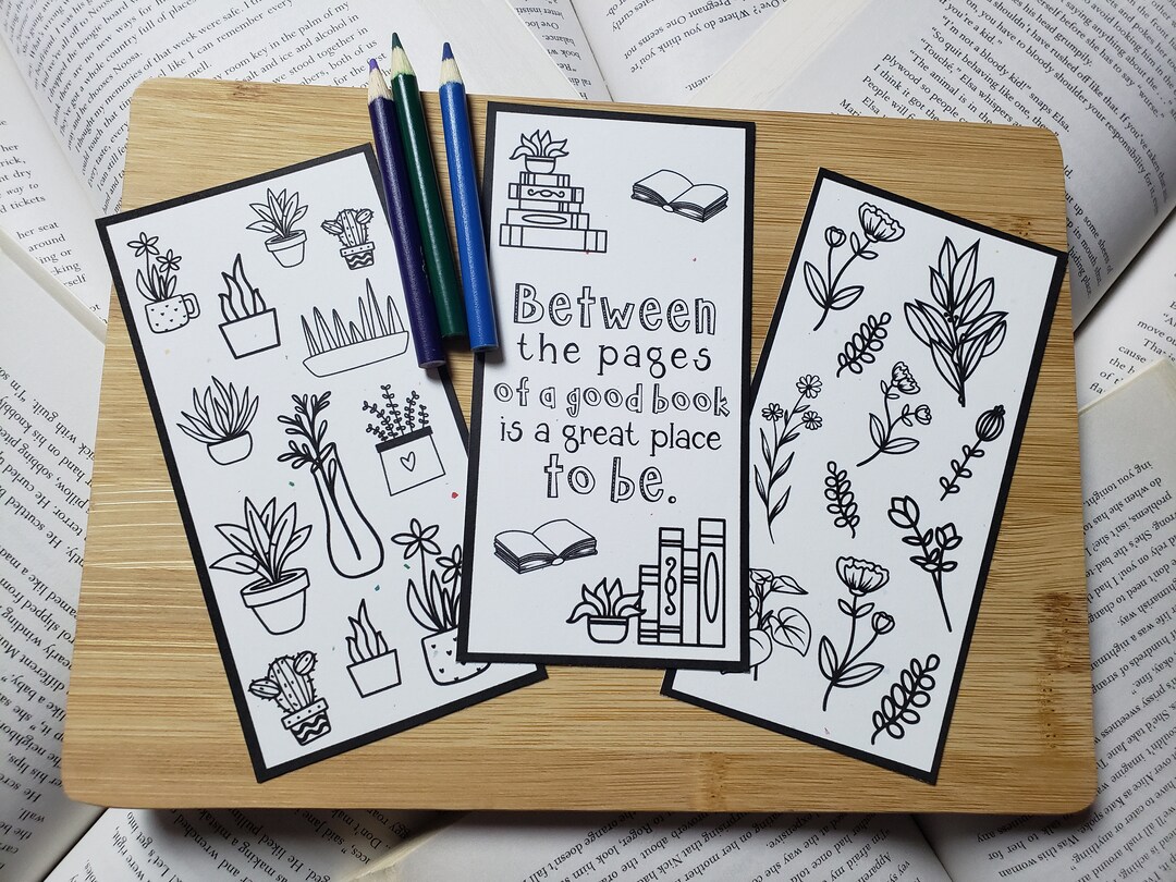 Plants/books Color-me Bookmarks || Coloring Activity Bookmarks for ...