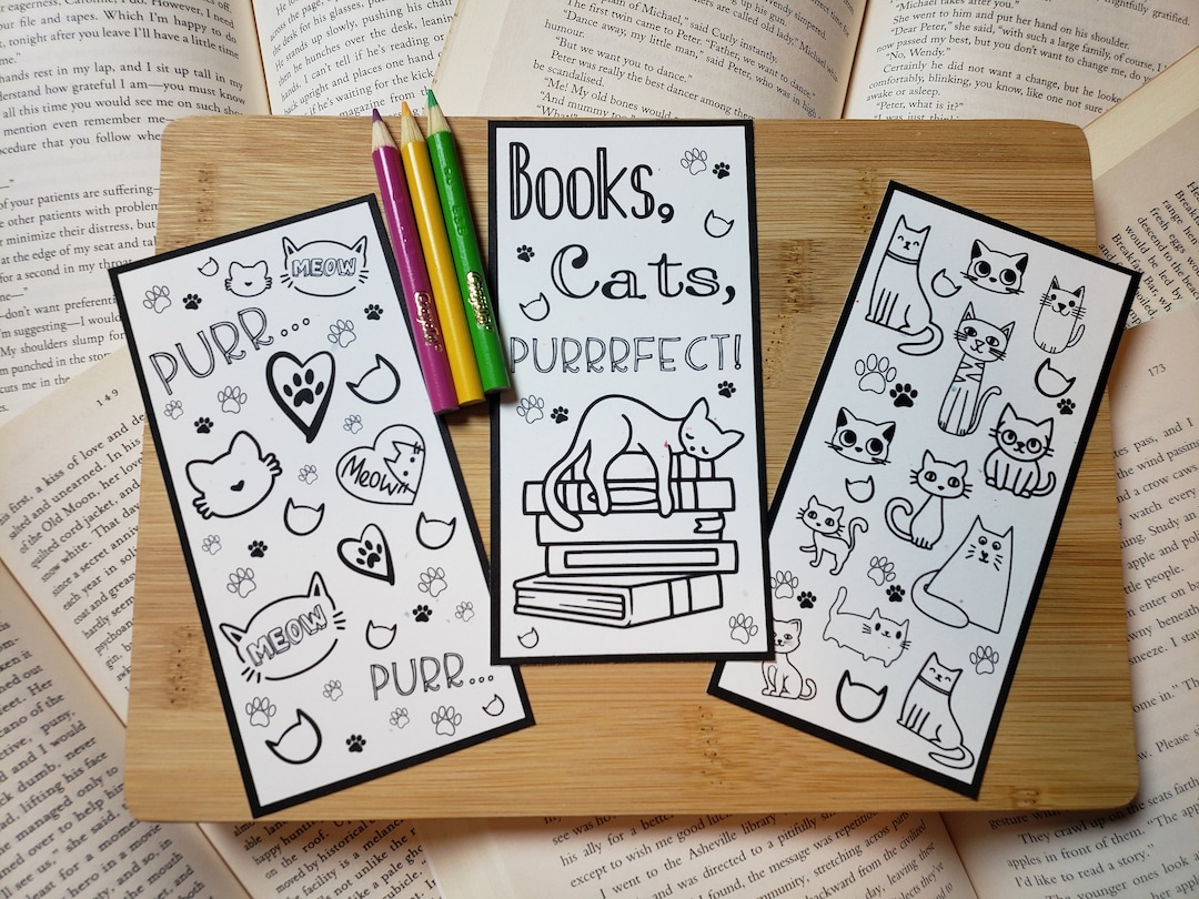 Cats Color-me Bookmarks || Coloring Activity Bookmarks for Children and ...
