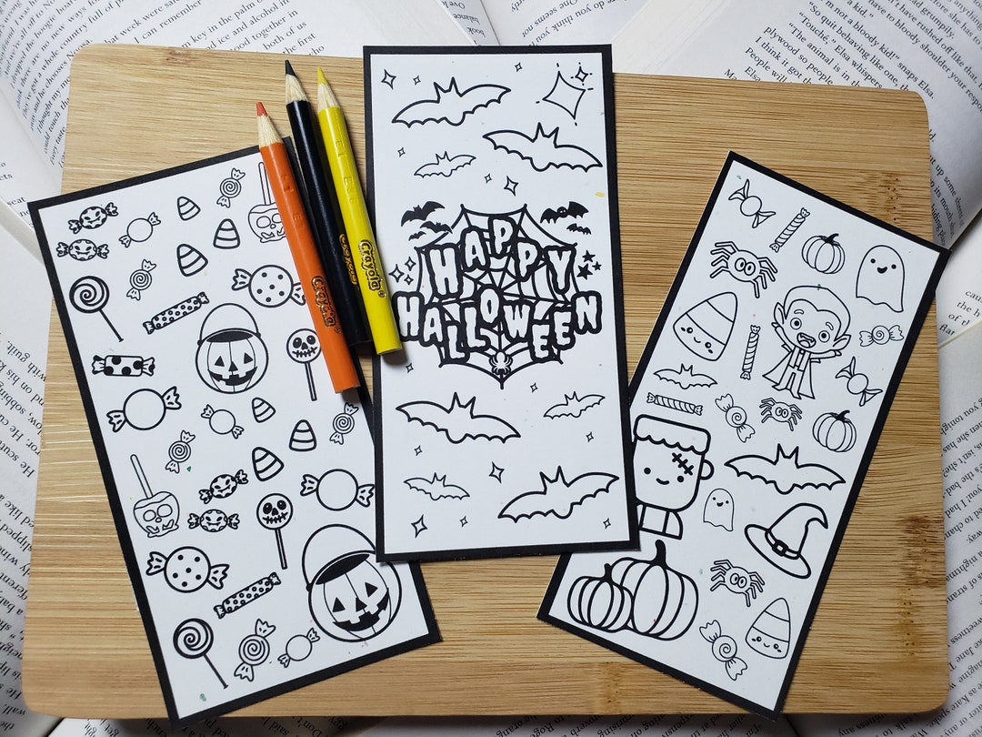 Happy Halloween Color-me Bookmarks || Coloring Activity Bookmarks for ...