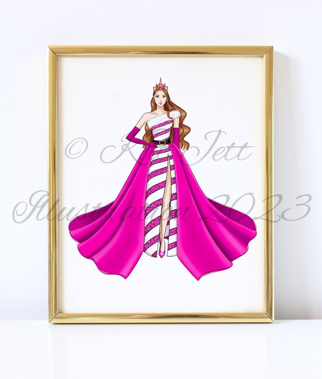 Pink Holiday Queen (choose Your Skin and Hair Color) Fashion ...