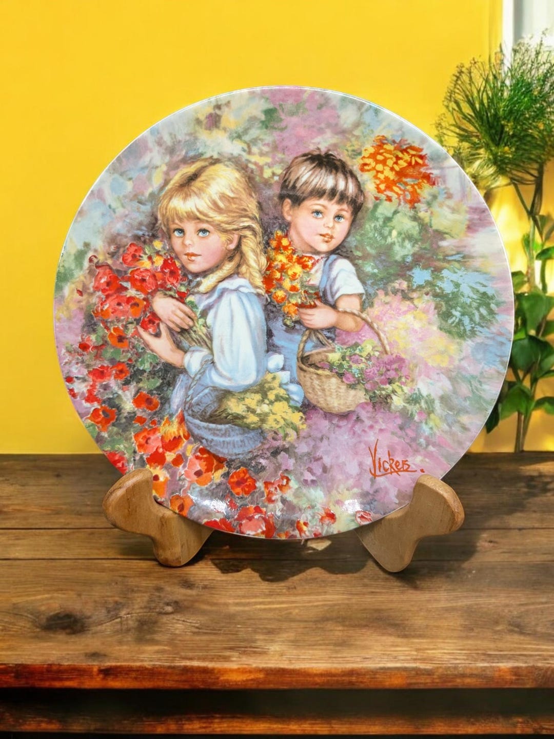 1983 Our Garden Porcelain Plate by Mary Vickers Made in England ...