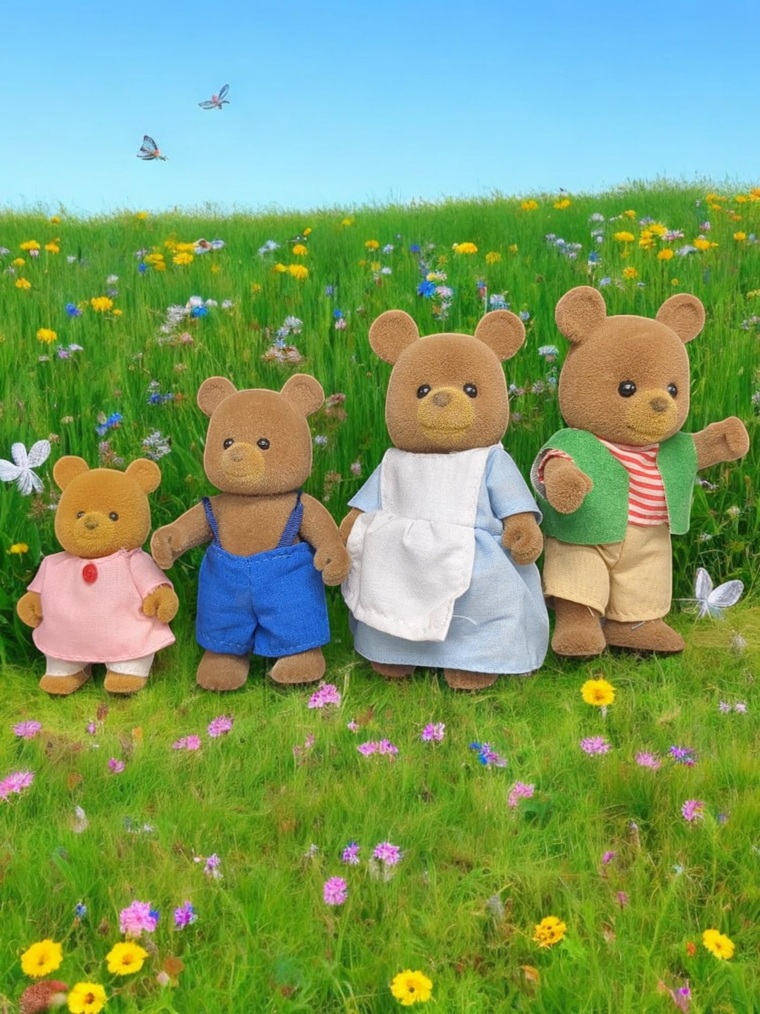 Vintage Flocked Maple Town Bear Family – Set of 4 - Etsy