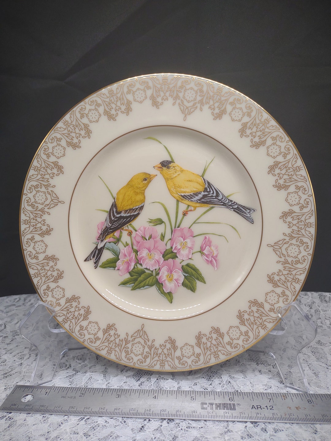 1991 the Lenox Garden Bird Plate Collection American Goldfinch Fine ...