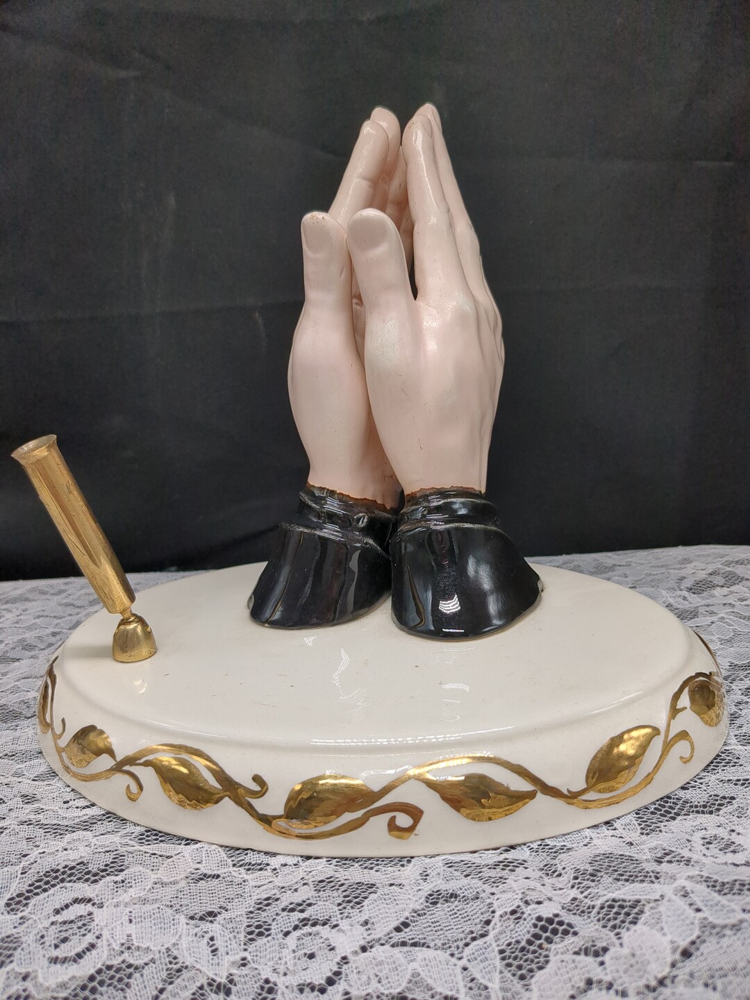 Vintage Praying Hand Pen Holder Made From Ceramic Holland Molds - Etsy