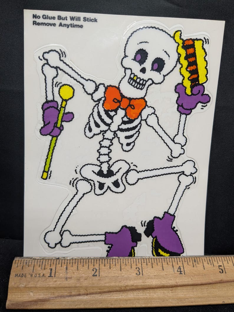 Vintage 1982 American Greeting Card Company,dancing Skeleton Window ...