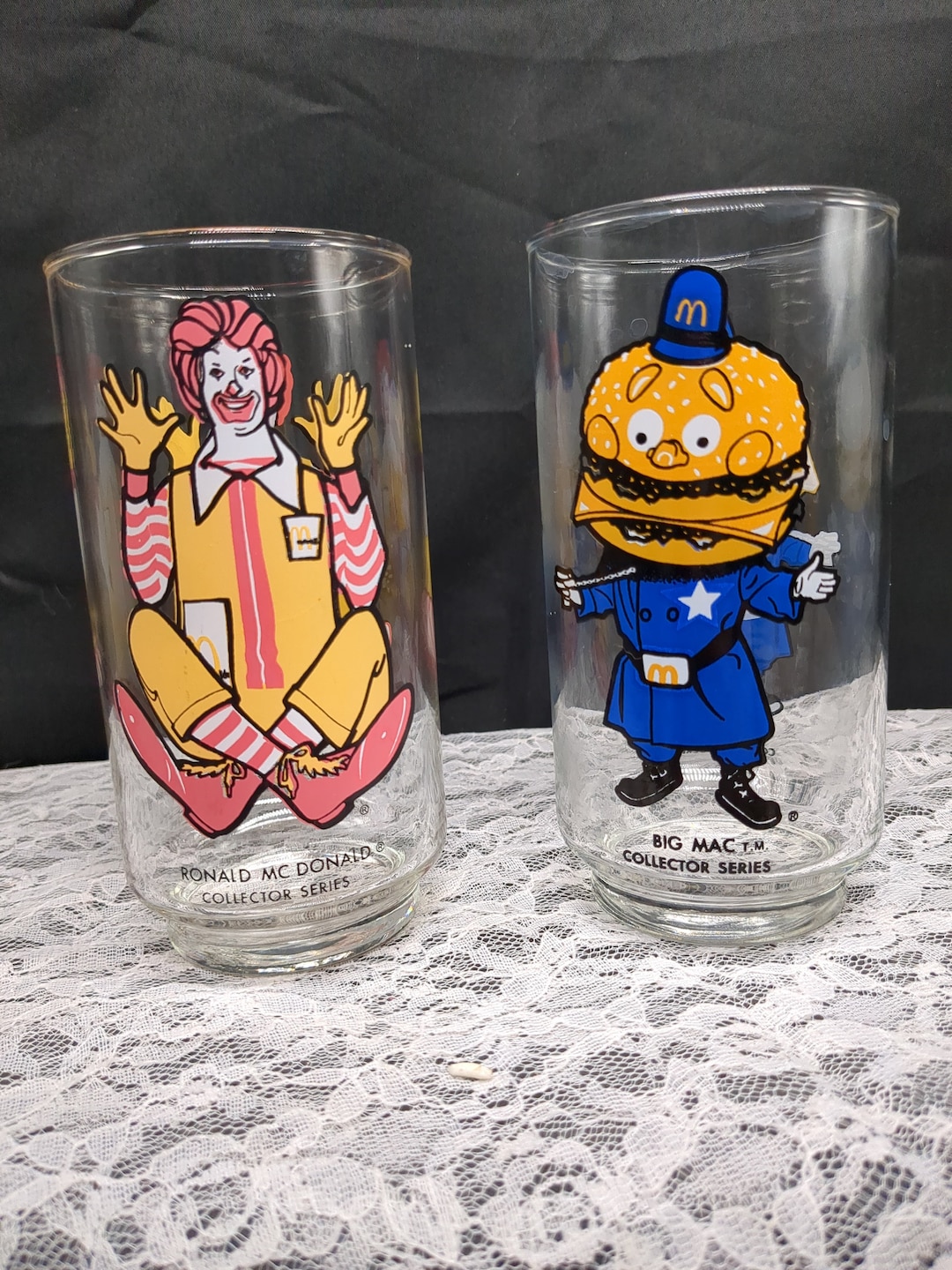 Vintage Collector Series Ronald Mcdonald and Big Mac Glass Cups - Etsy