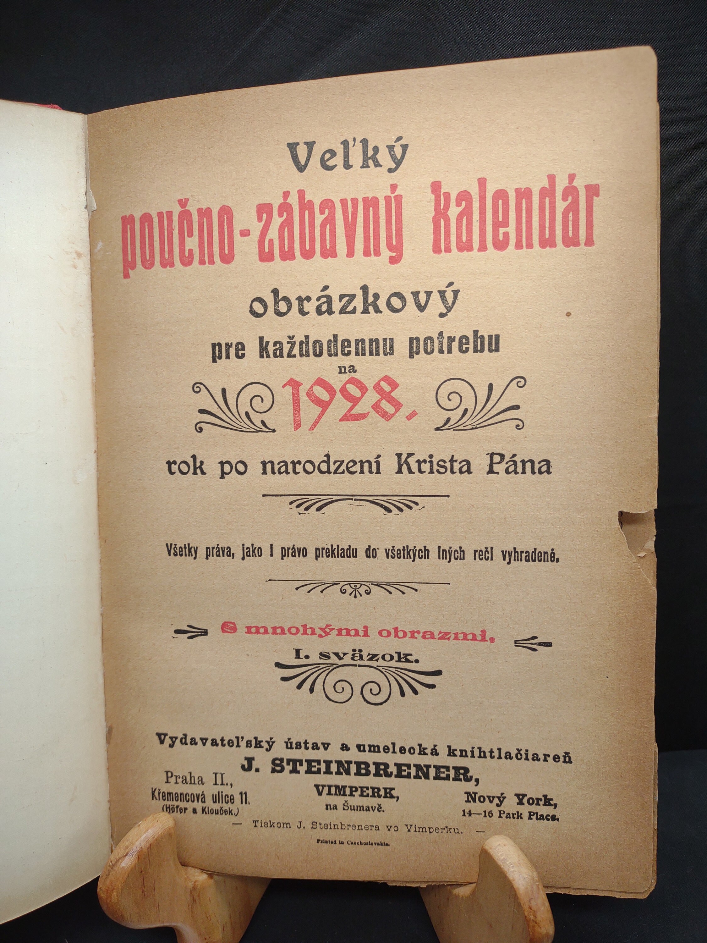 1928 Entertaining Calendar in Czech Vel'ky Poucno-zabavny - Etsy