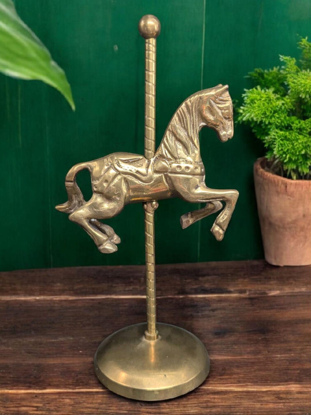Vintage Solid Brass Carousel Horse - Etsy