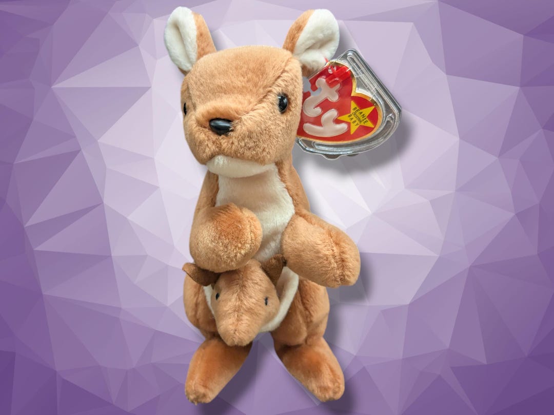 Vintage 1996 Pouch the Kangaroo, TY Beanie Baby With Original Tag - Etsy