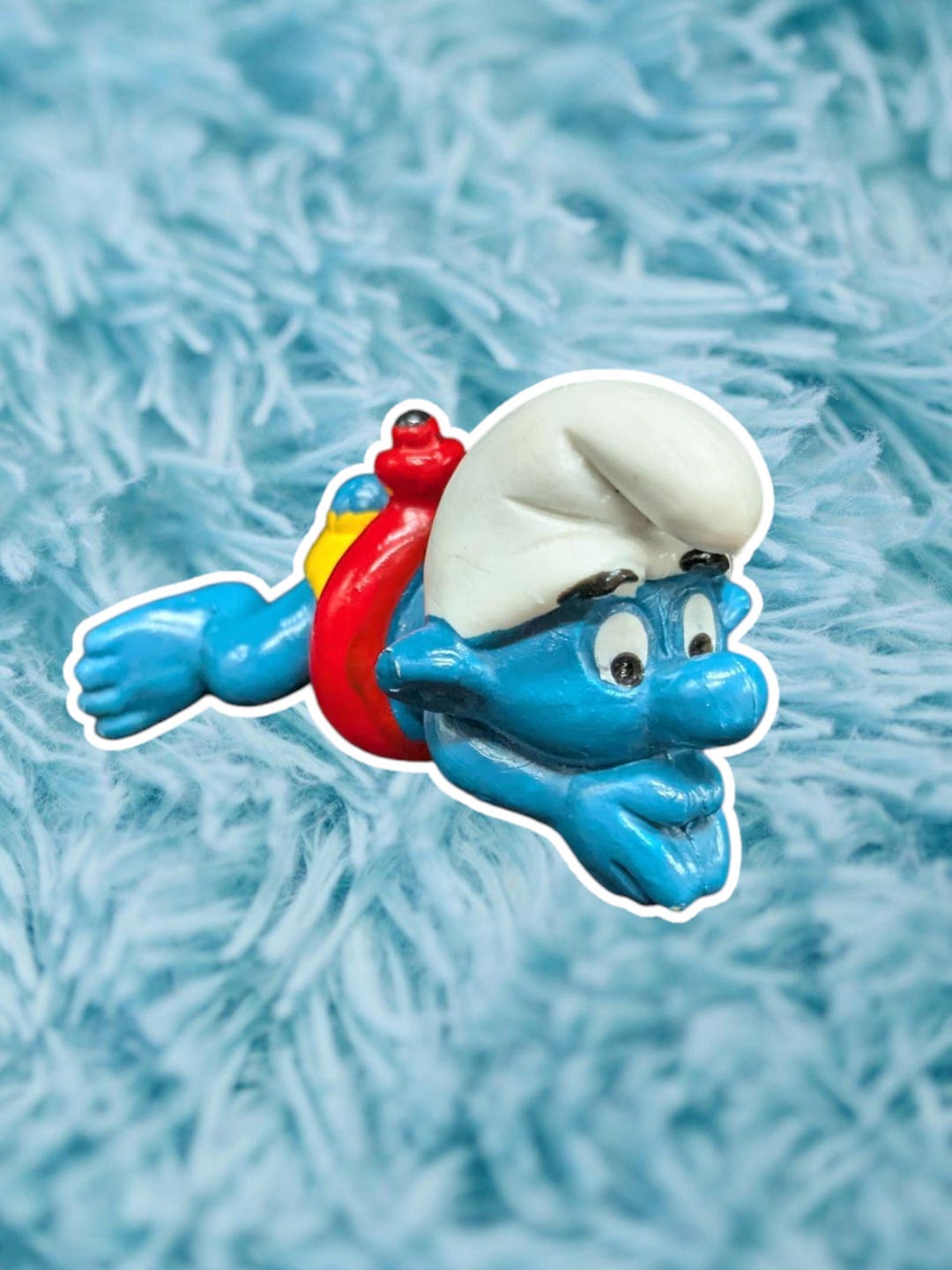 Vintage Schleich 1980 Smurf Swimming - Etsy
