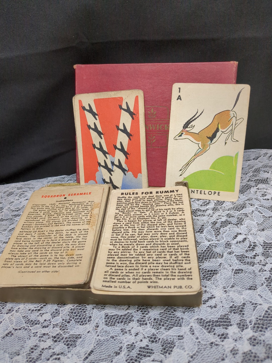 Complete 1942 Sets of Squadron Scramble and Animal Rummy - Etsy