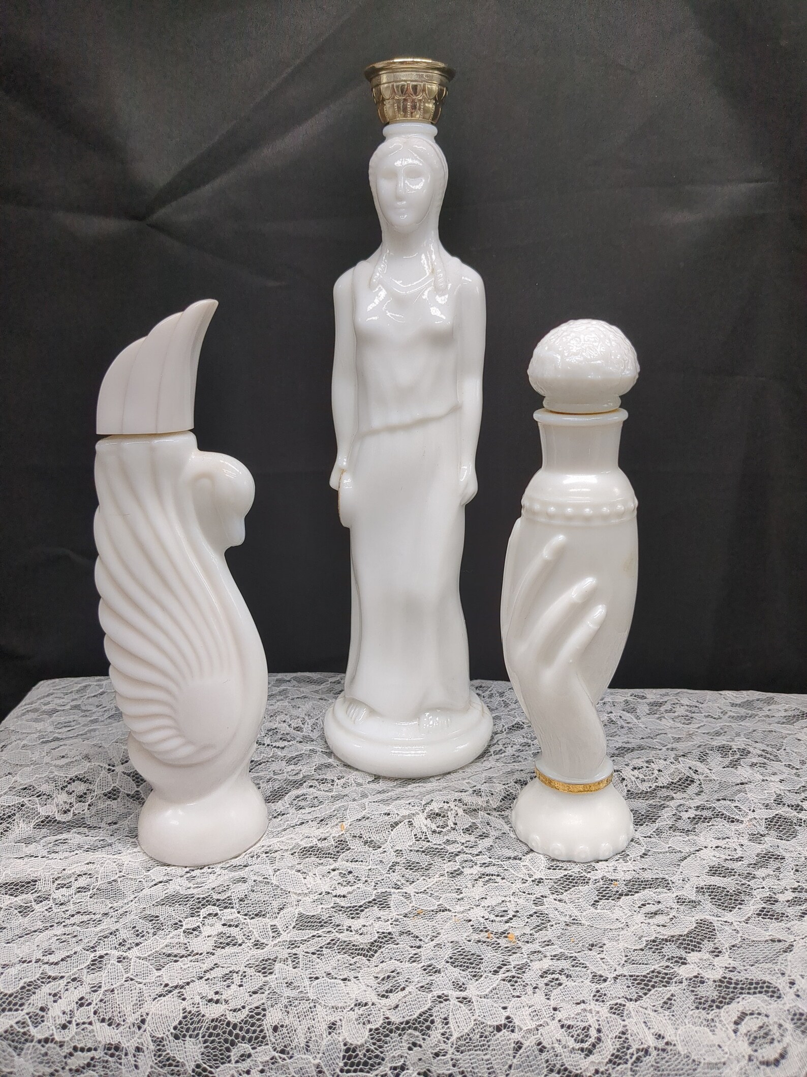 Beautiful White Avon Decanters - Etsy