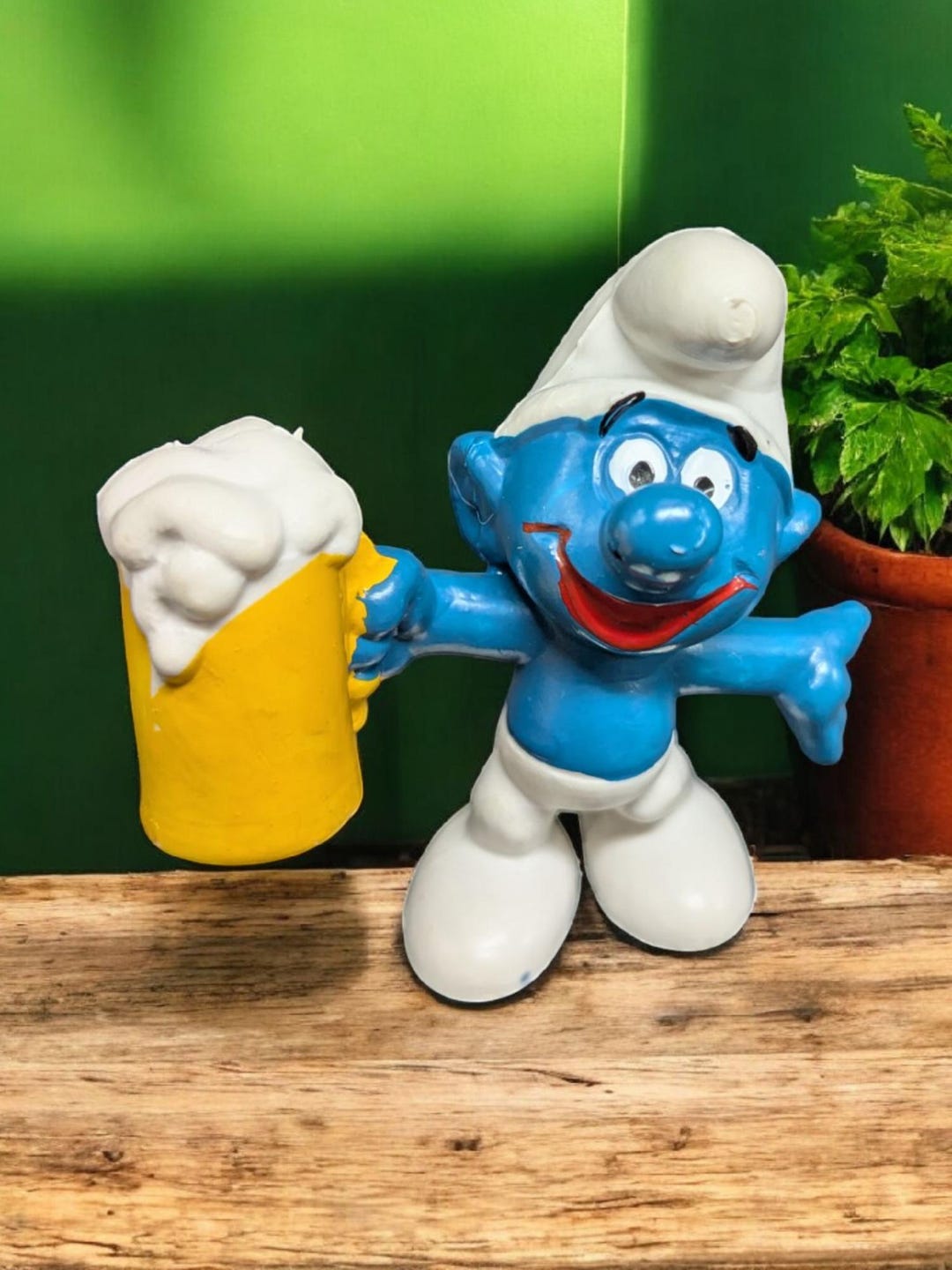Vintage Schleich 1975 Smurf Holding a Beer Figurine - Rare! - Etsy
