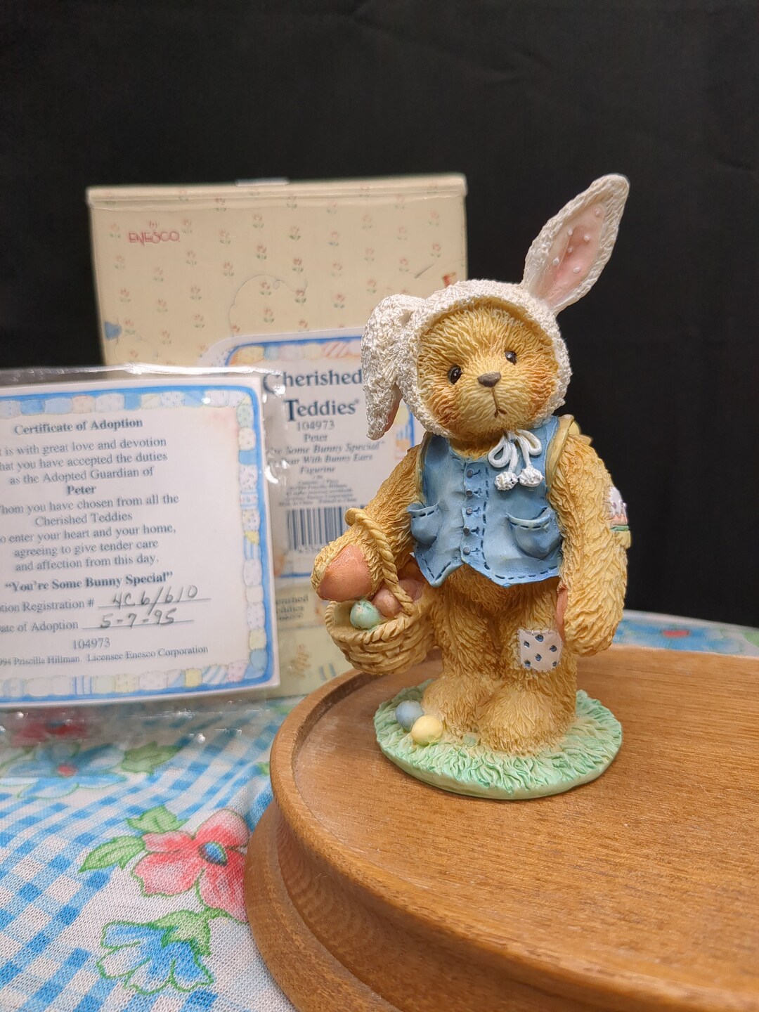 1994 Cherished Teddies Peter, Your Some Bunny Special Boy Bear With ...